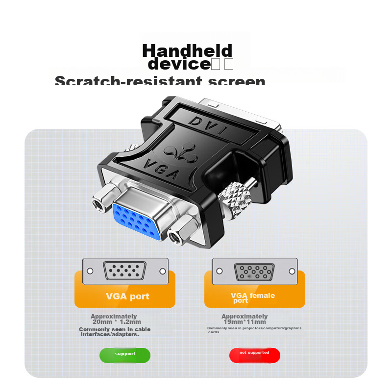 Shanze DVI Male to VGA Adapter, DVI24+5/DVI-I to VGA High-Definition Converter Cable, Graphics Card to Monitor Projector Connection, ZH-310B