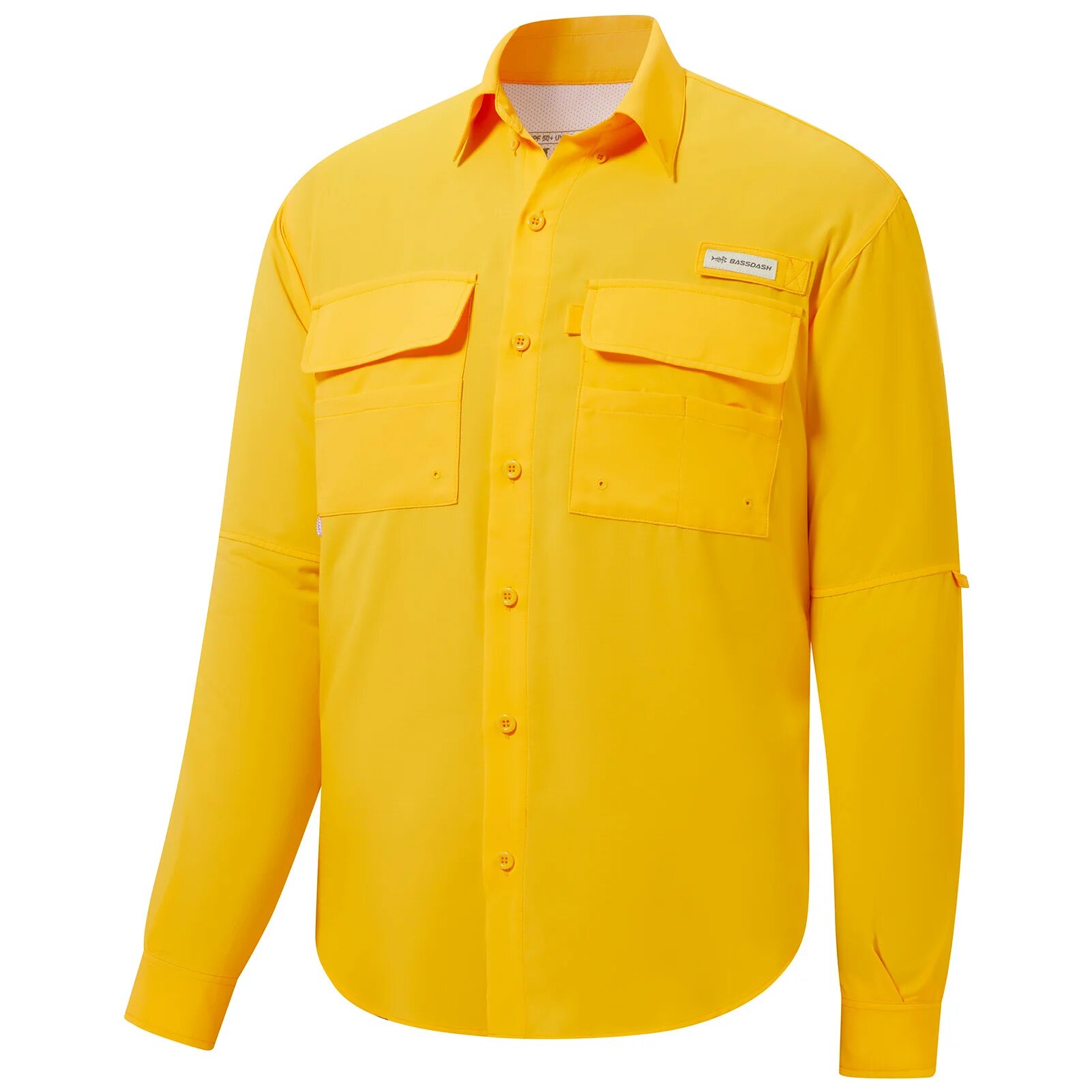 Мужская рубашка для рыбалки BASSDASH Amber, желтая, 5XL