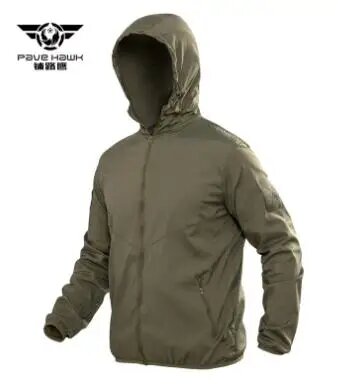 Летняя легкая портативная тактическая куртка, Мужская дышащая Солнцезащитная тонкая толстовка с капюшоном, кожаные водонепроницаемые куртки L, green
