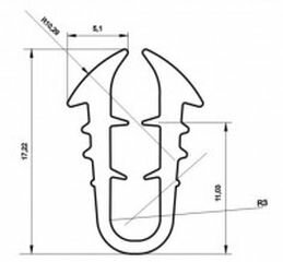 Уплотнитель для алюминиевых окон и дверей с640 под стекло 4 мм Упаковка 5 метров