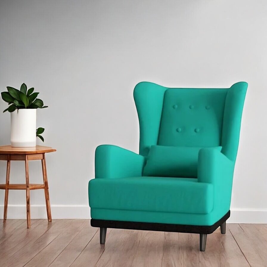 Кресло Оскар Люкс, Для Дома, Цвет Бирюзовый, Велюр Антиванальный Zara izumrud, Мягкое