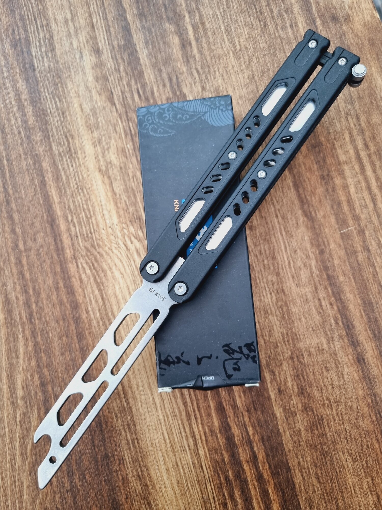 Тренировочный нож-бабочка SanRenMu 501X-PB