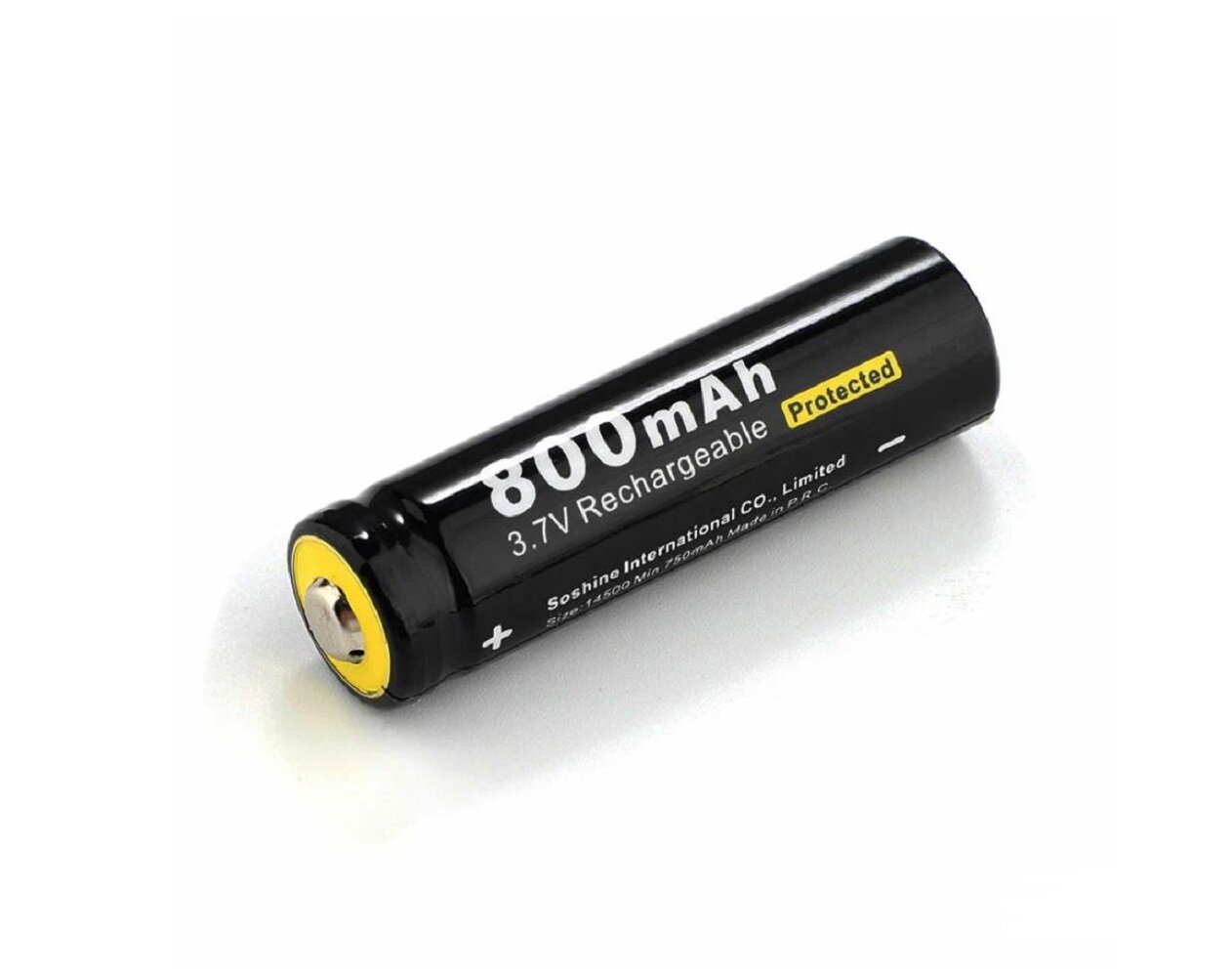 Аккумулятор Soshine Li-Ion 14500, 3,7 В, 800 мАч, с защитой ( 1 штука )