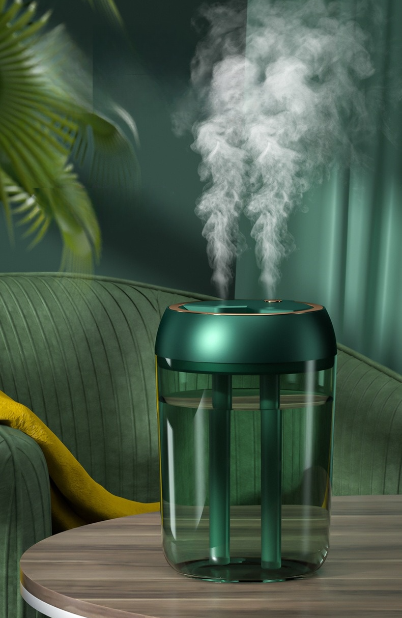 Увлажнитель воздуха для дома с аромадиффузором и подсветкой зеленый