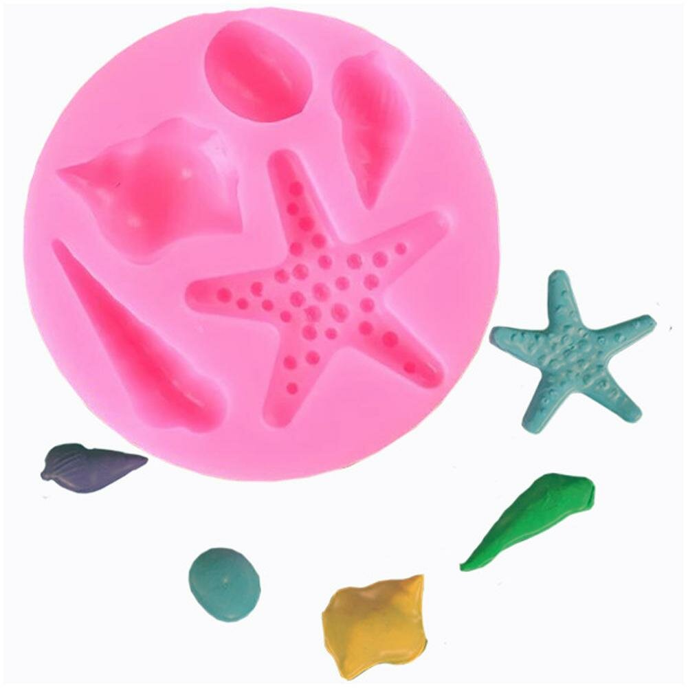 Силиконовый разделитель для форм помадка сахарная глина формы для выпечки морская тема ракушка морская звезда