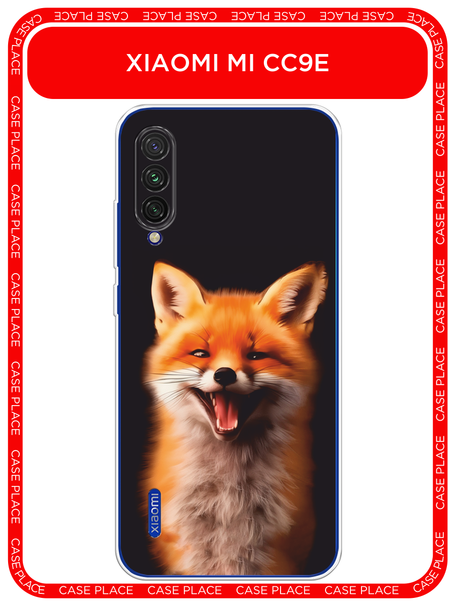 Чехол на Xiaomi Mi CC9E/Mi A3 / Сяоми Mi CC9E/Mi A3 с принтом Весёлая лиса