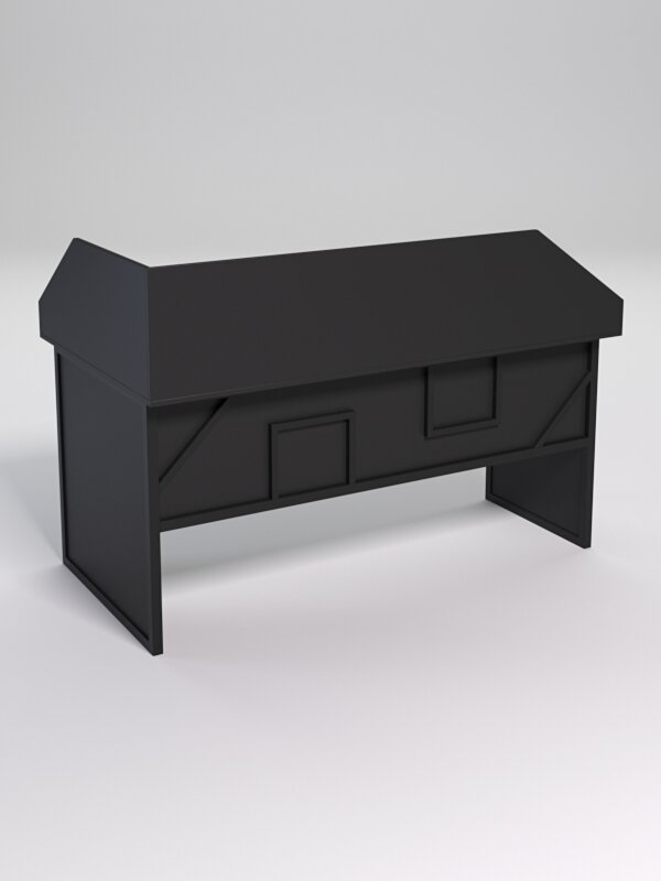 Стол эргономичный офисный СЭ-18 (правосторонний) с экраном "стронг" в стиле лофт декор №4, Черный