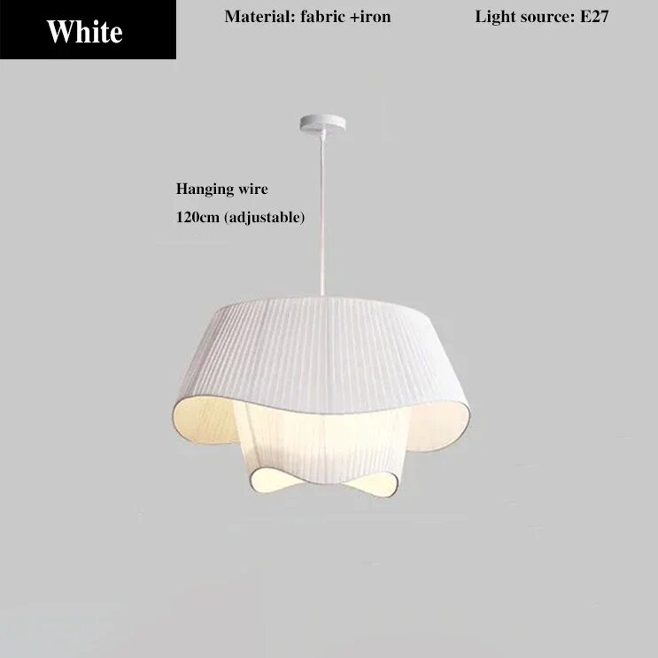 Подвесной светильник Winfordo, тканевый, белый, бежевый, Dia 60cm, White, warm light
