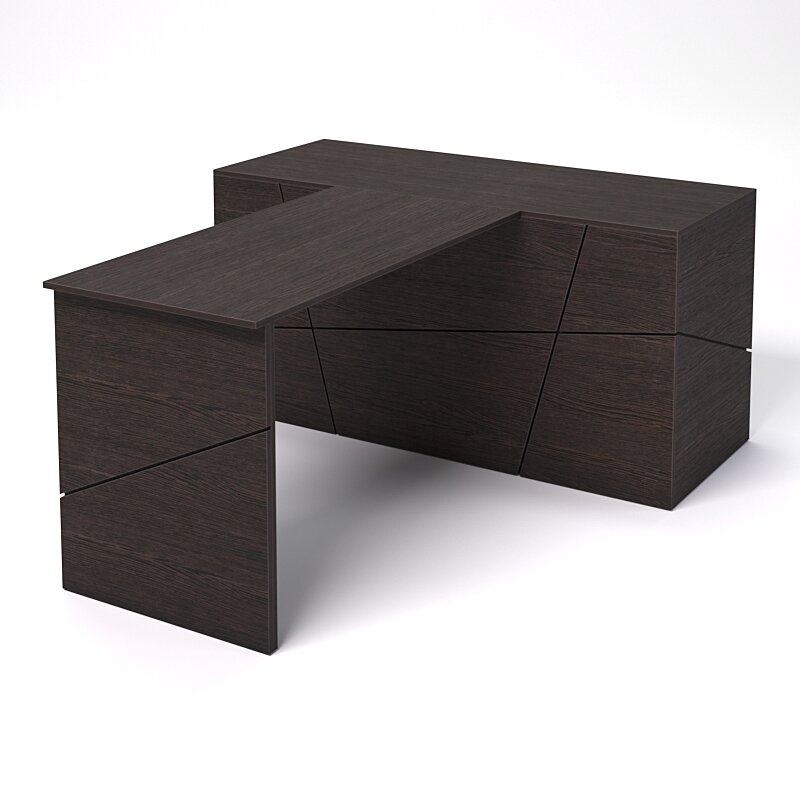 Стол руководителя №6 с приставкой брифингом, Дуб Венге. Производитель товара - компания Westcom.