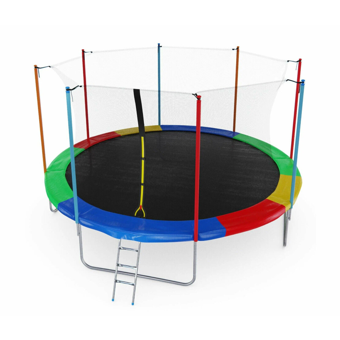 Батут DFC 14FT MutiColor с внутренней защитной сеткой, максимальный вес 150 кг