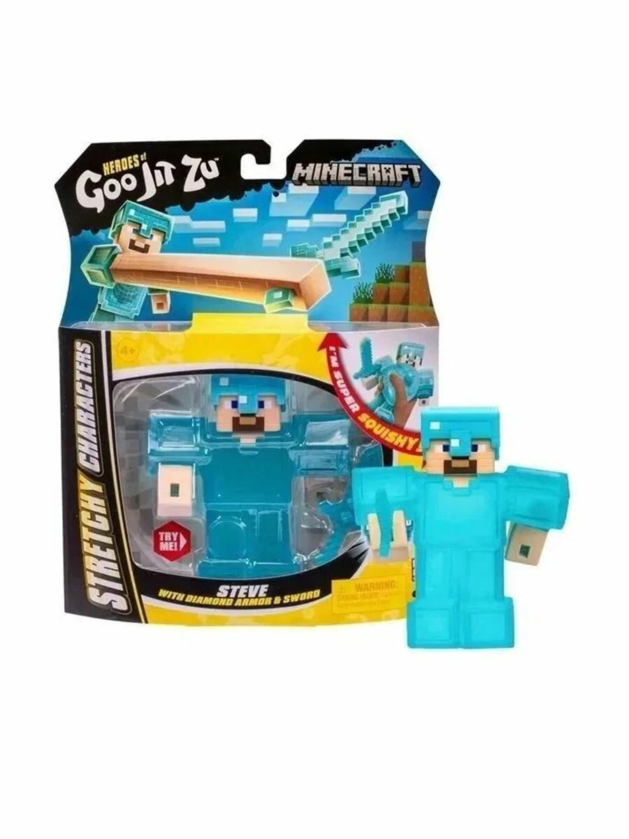 Герои Goo Jit Zu Minecraft Стив в доспехах и с мечом.