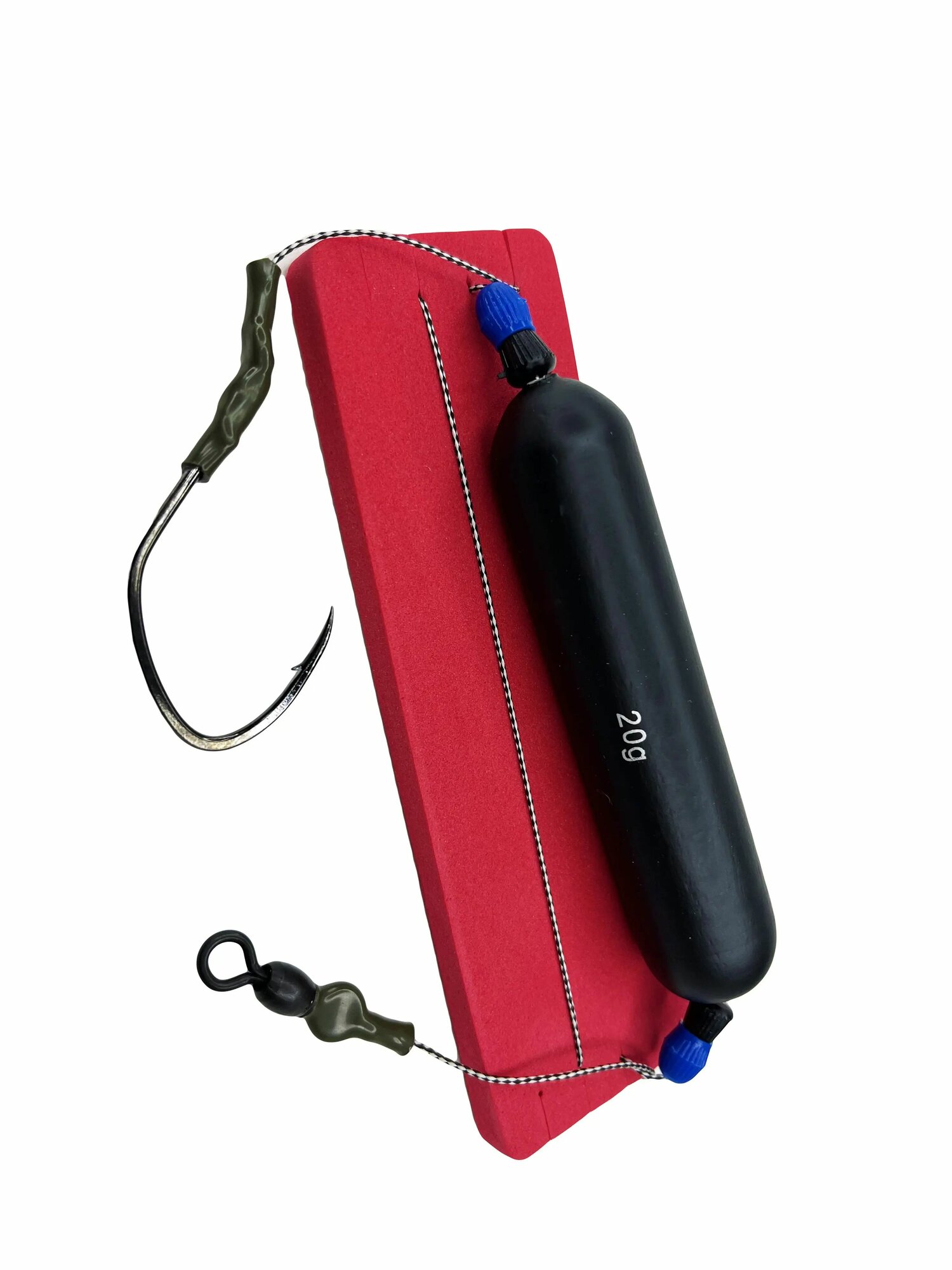 Оснастка для ловли сома с поплавком 20 гр и одним крючком 80 см