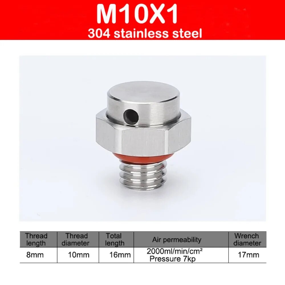 Вентиляционный клапан M10x1 из нержавеющей стали 304