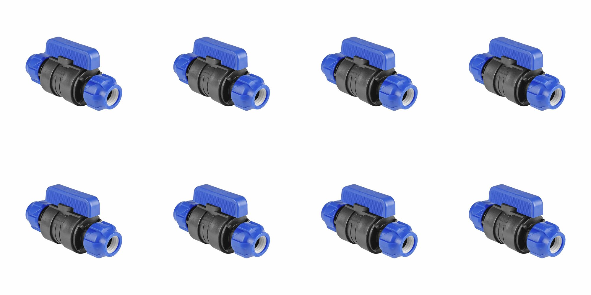 Кран шаровый ПНД 32 - 32 цанга / цанга (8 штук)