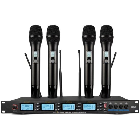 Микрофонная система Laudio LS-214-M, беспроводная, 4 ручных передатчика