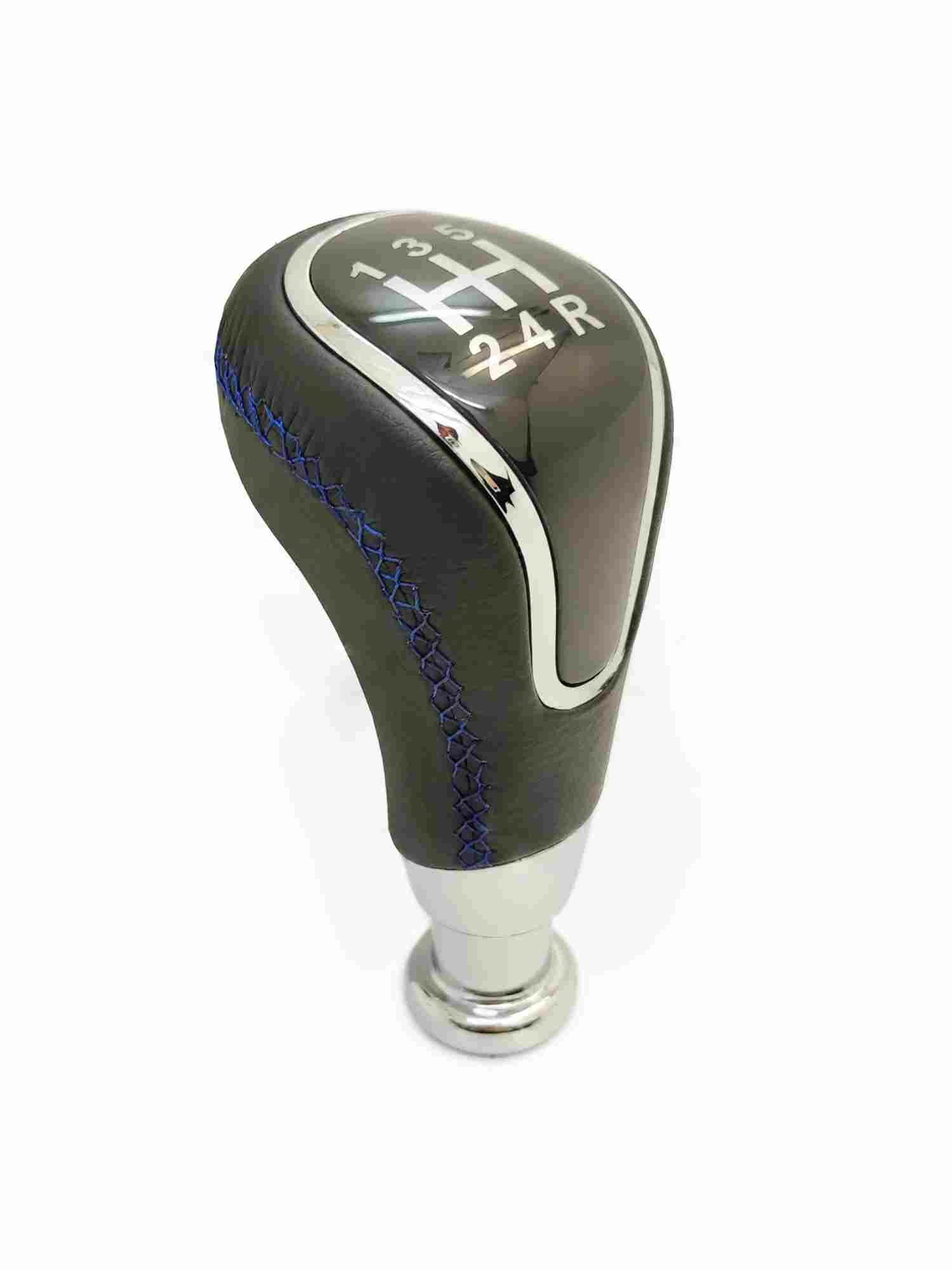 Ручка КПП для Лада Веста (хром, экокожа, синяя строчка) belais #18242