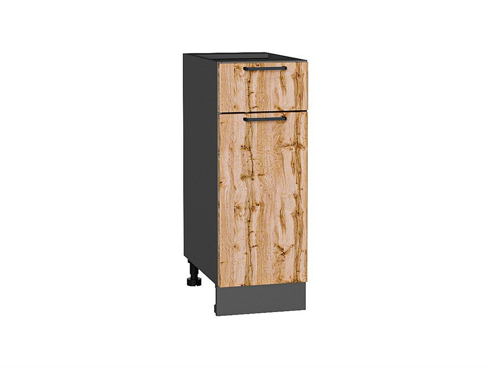 VVT Шкаф нижний с 1-ой дверцей и ящиком Флэт Graphite, Wotan Oak 2S, 300