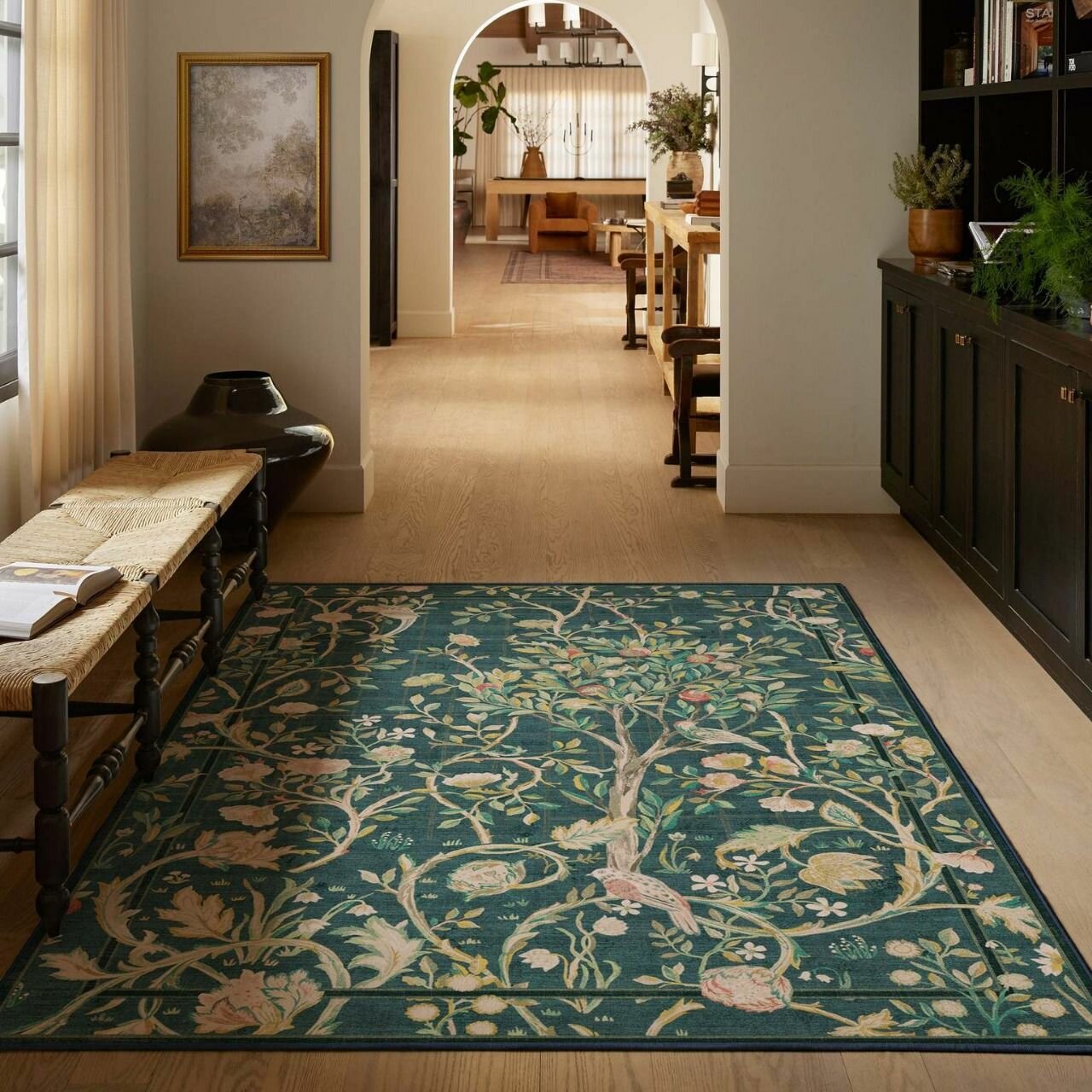 Ковер изумрудный с насекомыми, 1.2 x 1.8 м