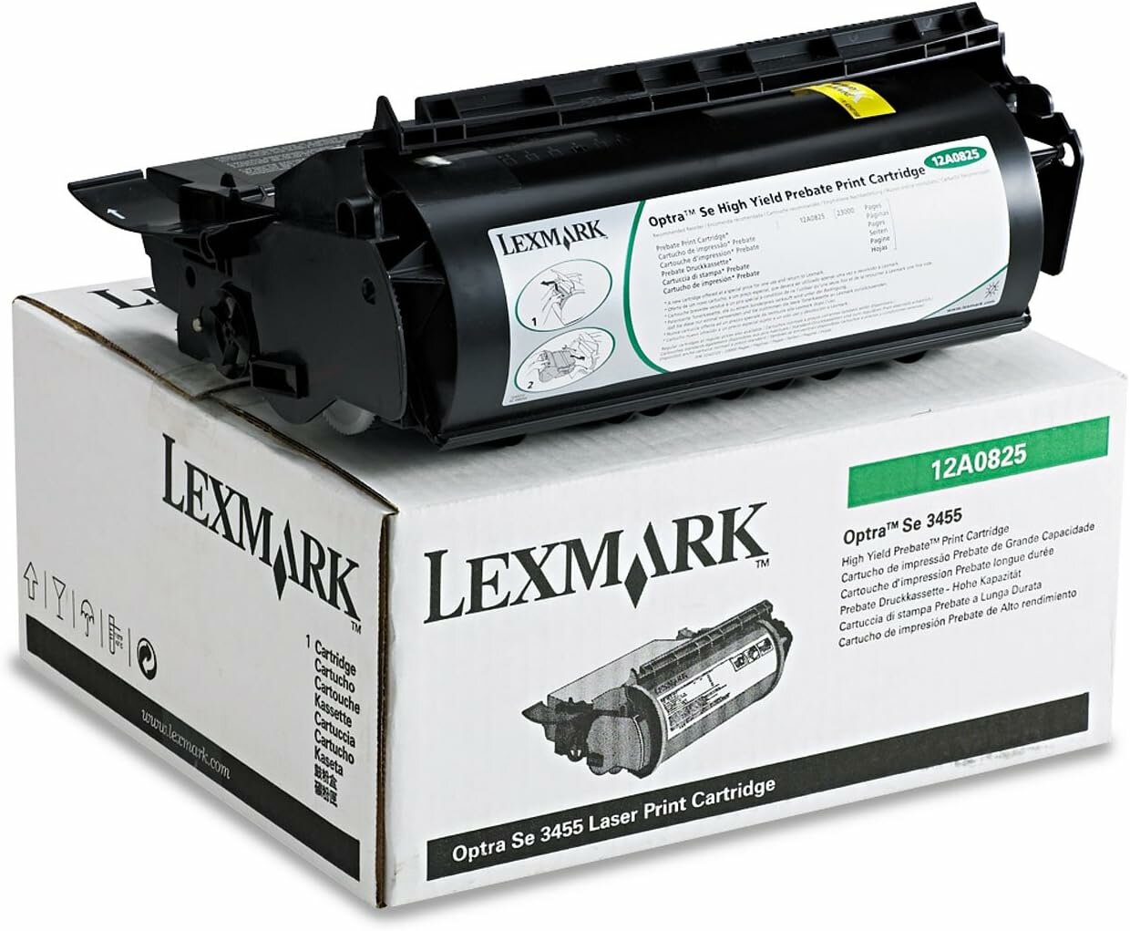Картридж Lexmark 12A0825 для Lexmark Optra SE 3455, черный, 23000 страниц, оригинальный