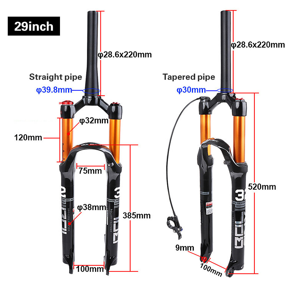 Сверхлегкая 29-дюймовая воздушная передняя вилка для горного велосипеда с дистанционным управлением, вилка для велосипеда из магниевого сплава, воздушная амортизирующая передняя вилка, аксессуары для велосипеда, запчасти, вилка для велосипеда
