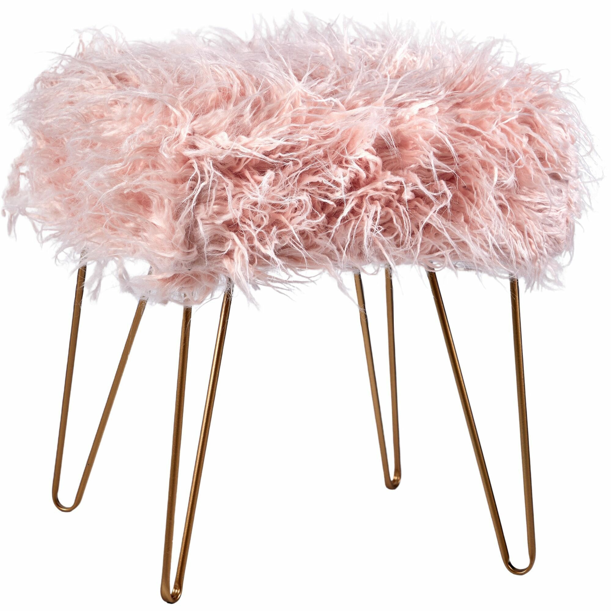 Пуф с меховым ворсом 41х41х46см