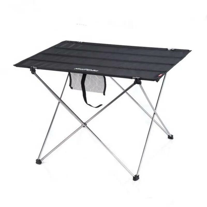 Decathlon Туристический столик Lightweight Folding Table, складной, алюминиевый каркас, тканевая столешница, черный