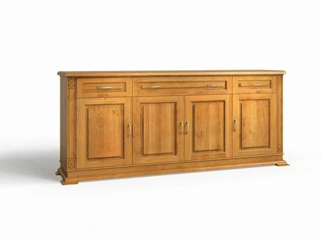 Комод Верди №158 из Массива сосны, 3 ящ, 200х40х90 см, классический орех 2