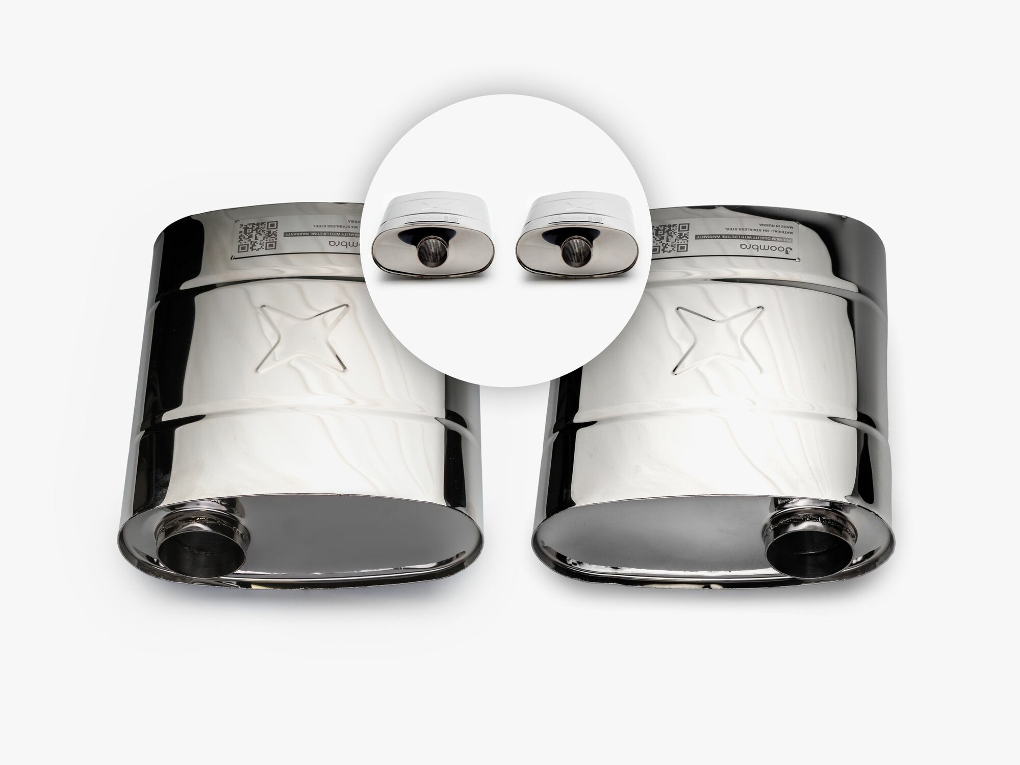 Глушитель Прямоточный Joombra 76 со смещением 2шт. из Нержавеющей стали для выхлопной системы Автомобиля