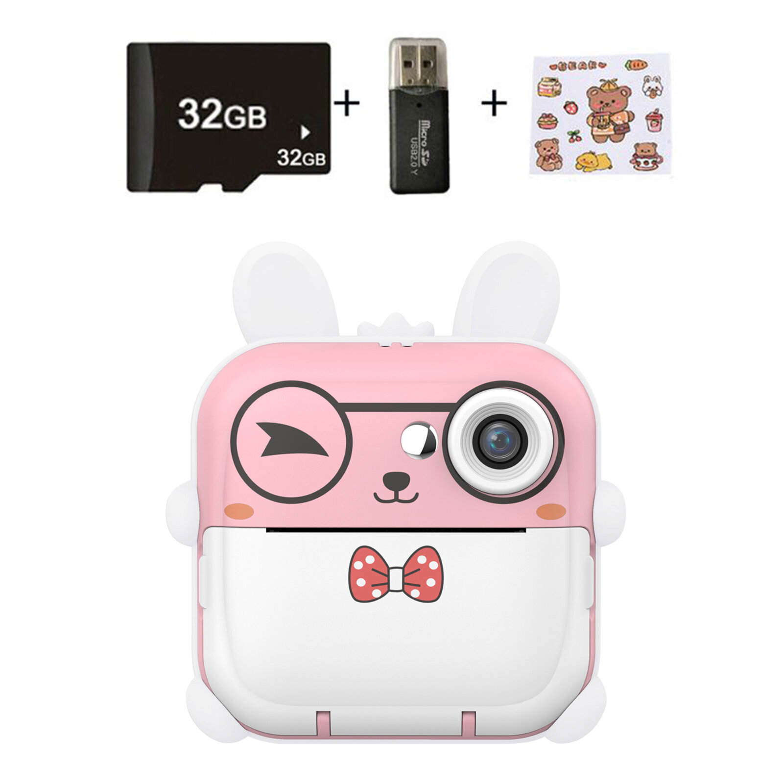 Камера для мгновенного печати для детей 10-12 лет Миниатюрный термопринтер Игрушка-Подарок, Цвет: Розовый / Синий (Выбор), Разрешение: Высококачественное видео, Размер термобумаги: 5.7*2.5 см / 2.24*0.98 дюйма, Батарея: 800 мАч, Время зарядки: 3.5 часа