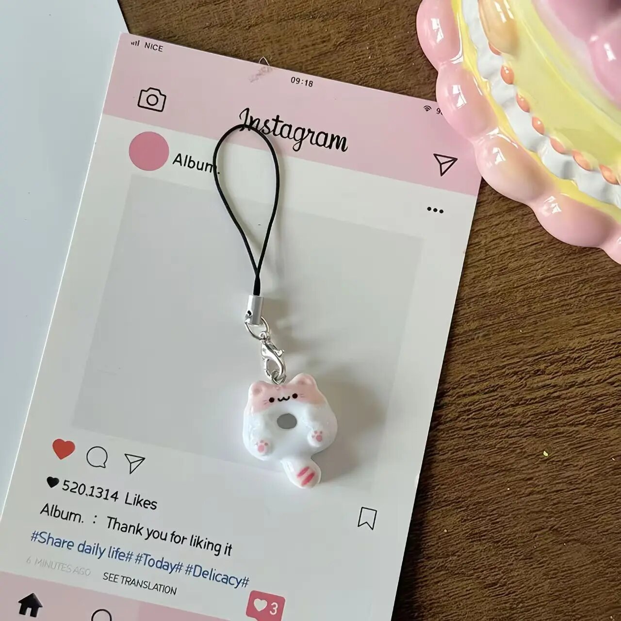 Очаровательный котенок, пончик, кошка, подвеска для телефона, ремешок для ключей, милый ремешок, чехол для мобильного телефона, подвеска для Airpods, чехол, брелок, шнур