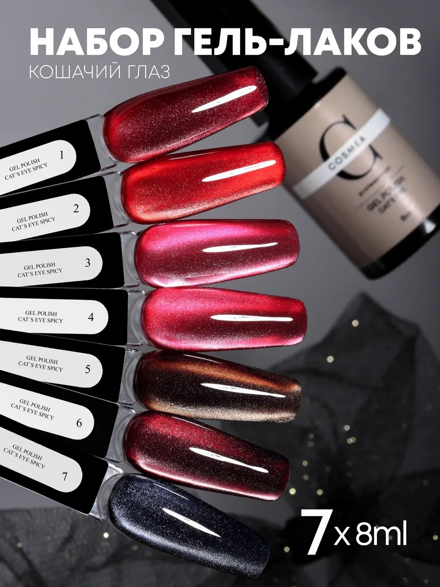 Набор гель лаков кошачий глаз