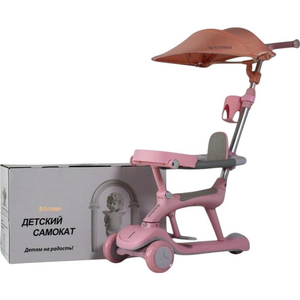 Детский cамокат-беговел RiverToys (HB-111-A) (розовый) 2+