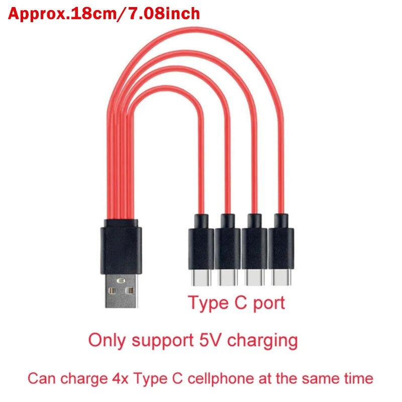 Прочный конвертер 4 в 1, кабель Micro USB типа C, разветвитель проводов, 4-портовый разветвитель для зарядки, совместимый с телефоном, ноутбуком, планшетом, зарядным кабелем As shown