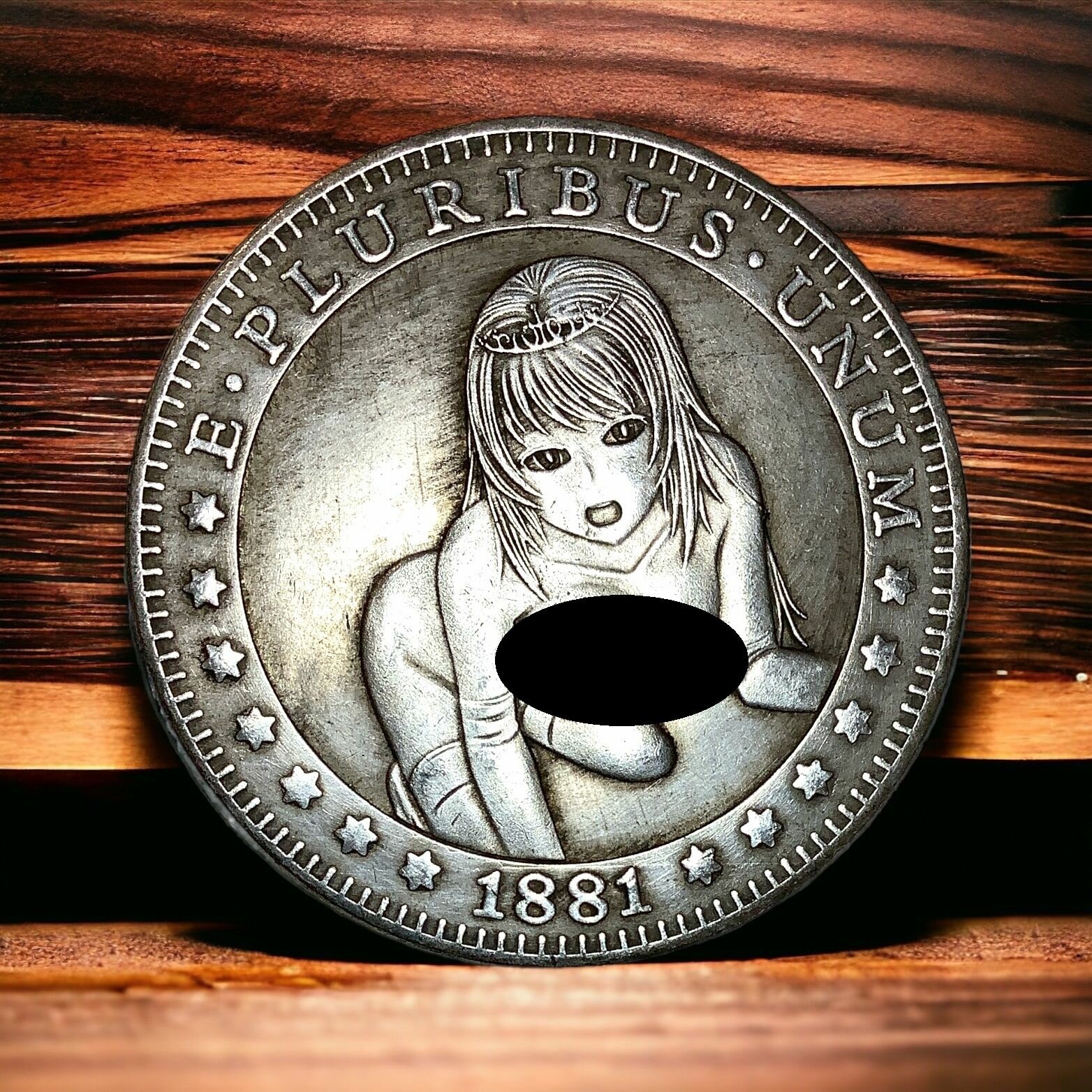 Монета США 1 доллар 1881 года. История любви. Девочки ню, аниме. Эротика, камасутра. Серебрение