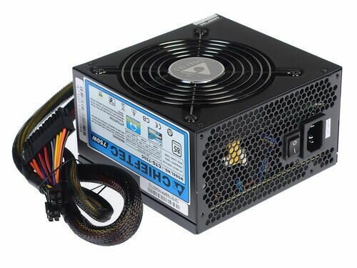 Блок питания Chieftec A80 750W (CTG-750C) черный - 750 Вт, ATX 20+4 пин, 4 pin + 4 pin CPU, 6 SATA, 2 x 6 pin PCI-E