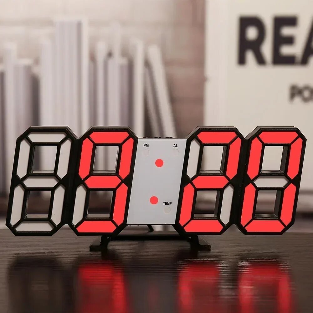 Красные 3D LED часы, Цвет: 06