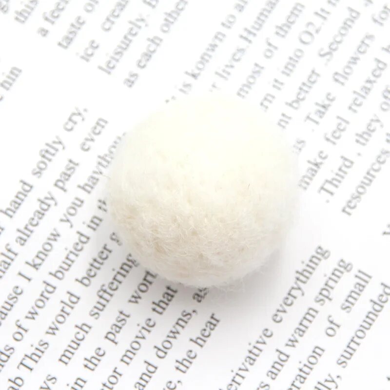 Круглые войлочные шарики 3 см, набор из 10 шт. Белый, White