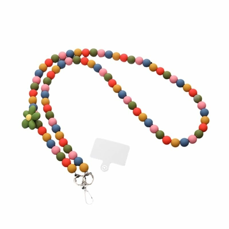 Ремешок для телефона с нашивками, цепочка из бисера, нейлоновый шейный ремешок большинства смартфонов, через плечо