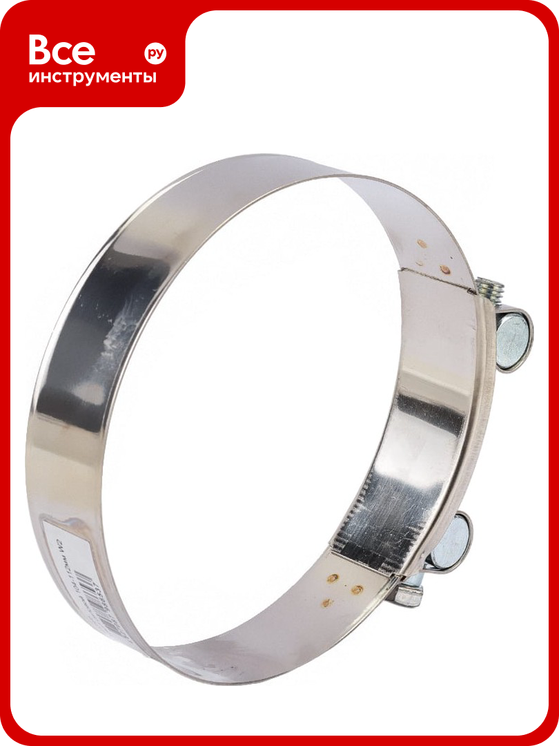 Силовой хомут Nord-Yada Д: 104-112 мм, Ш: 24 мм, Т: 0,8 мм, болт: М8х80, нерж. сталь 902896, стальной, 0.8 мм
