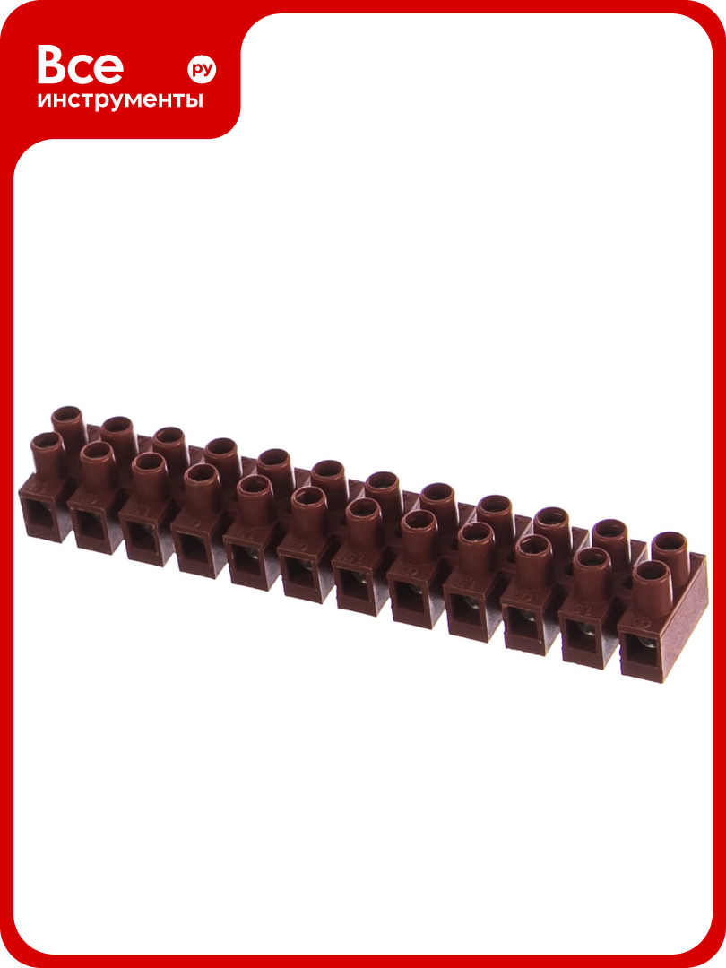 Клеммник 12р, 150°С, 450V, 24A, 2,5кв. мм DKC 43112FV, 2.5мм, из фибергласа