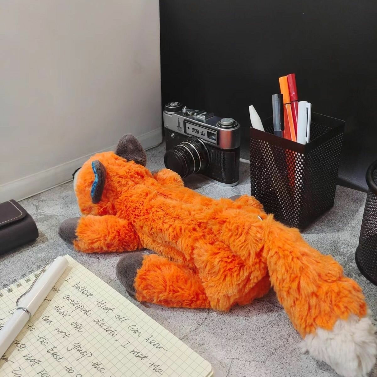 Прикольные звериные пеналы: лиса, мягкий плюш (школа/вуз)