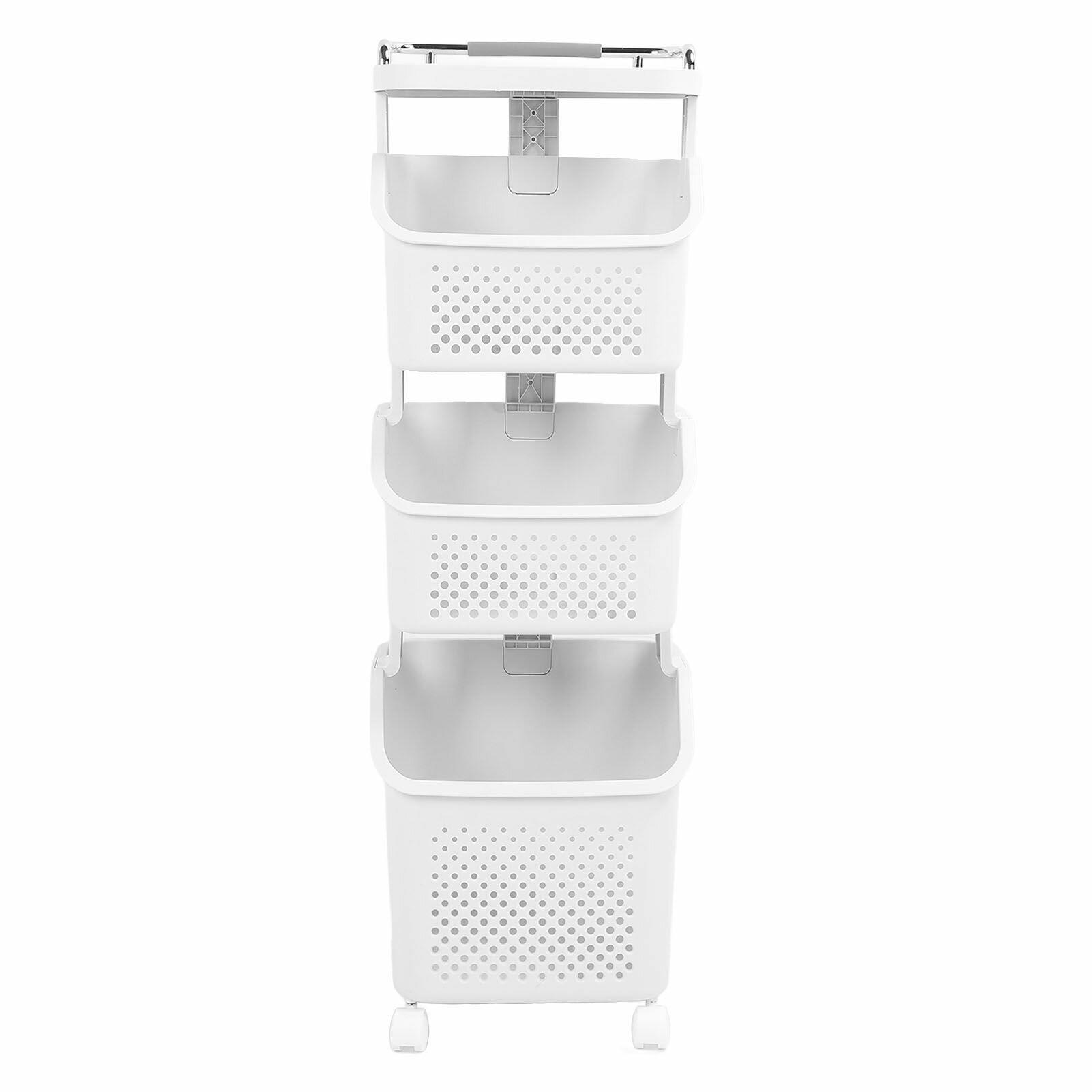 Корзина для белья на колесиках из полипропилена и АБС-пластика, полка для белья, корзина для хранения одежды, органайзер с 4 колесами для дома, кухни, ванной комнаты, 3 слоя