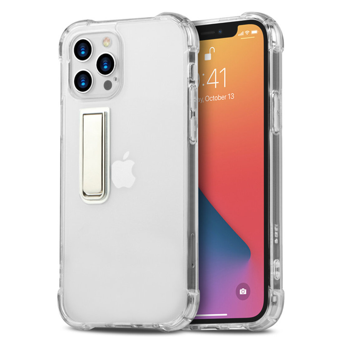Чехол силиконовый для iPhone 12 (6.1)/12 PRO (6.1), с подставкой, X-CASE, прозрачный