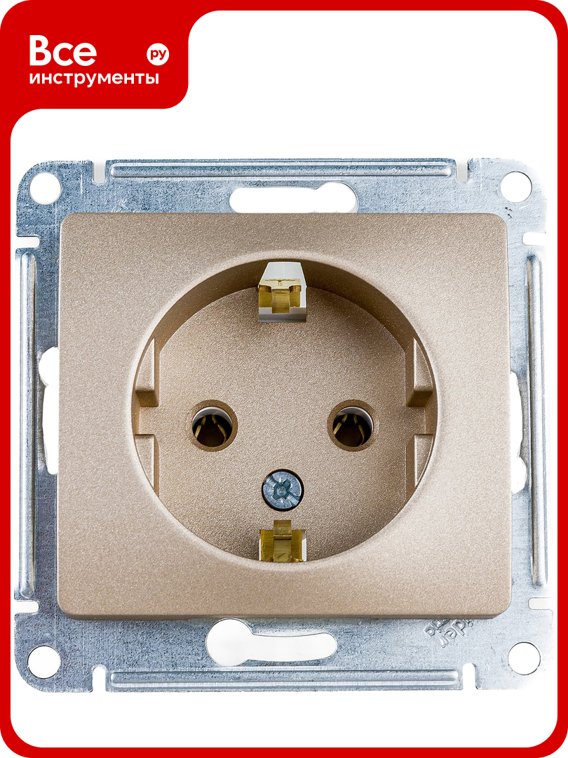 Розетка Systeme Electric (Schneider Electric) GLOSSA с заземлением, 16А,