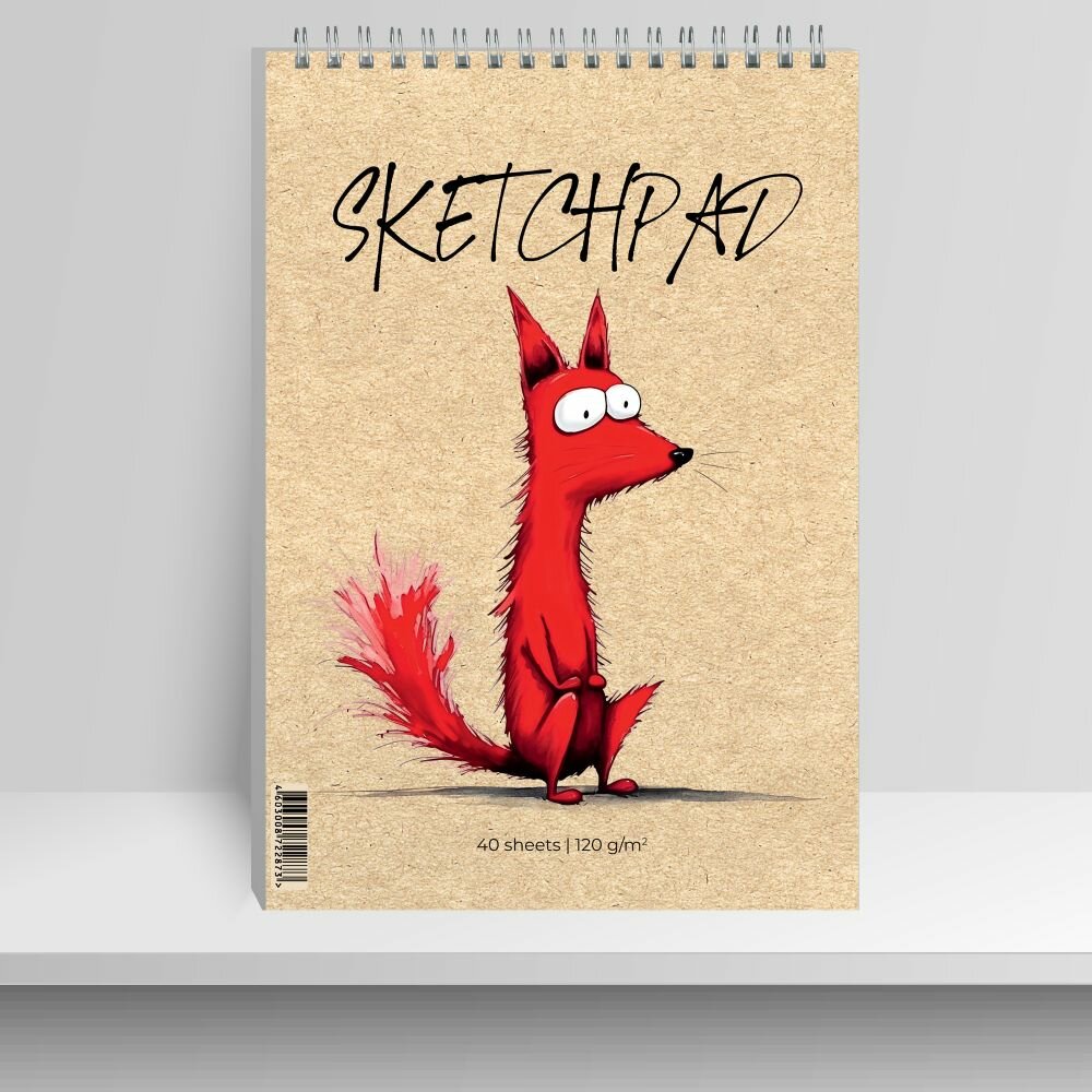 Скетчпад Academy Style А5, 40 л, на спирали "Красный лис", бумага 120 г