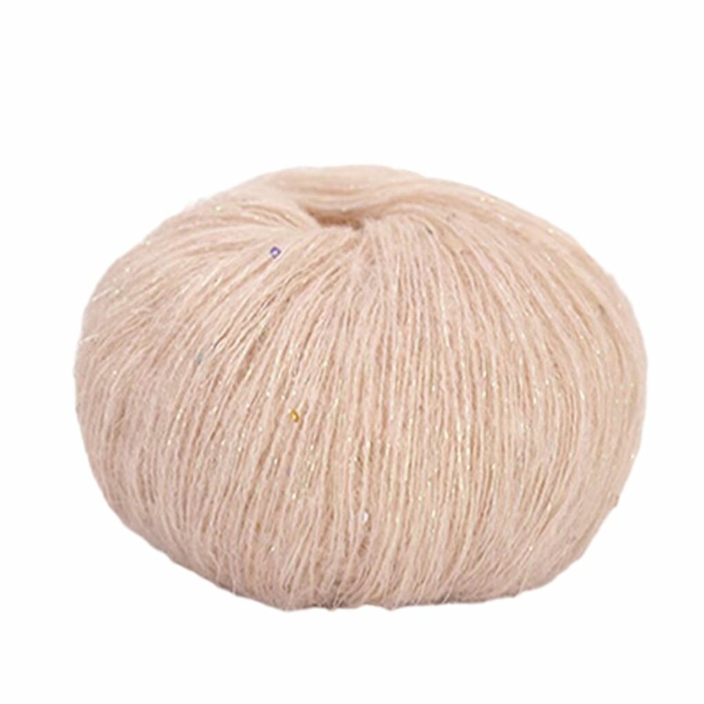 Вязаный шарф из мохера с пайетками своими руками пряжи - яркое шампанское.