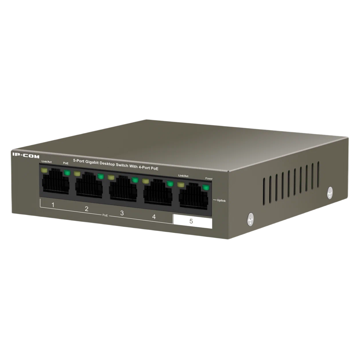Коммутатор IP-COM 5PORT 10/100/1000M G1105P-4-63W , 5 портов, неуправляемый, в стойку, портов PoE 4 шт, PoE 63 Вт