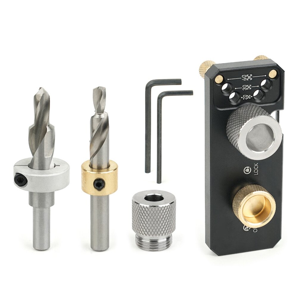 Направляющая для позиционирования алюминиевого профиля с набором ступенчатых сверл для точного размещения отверстий и повышения эффективности