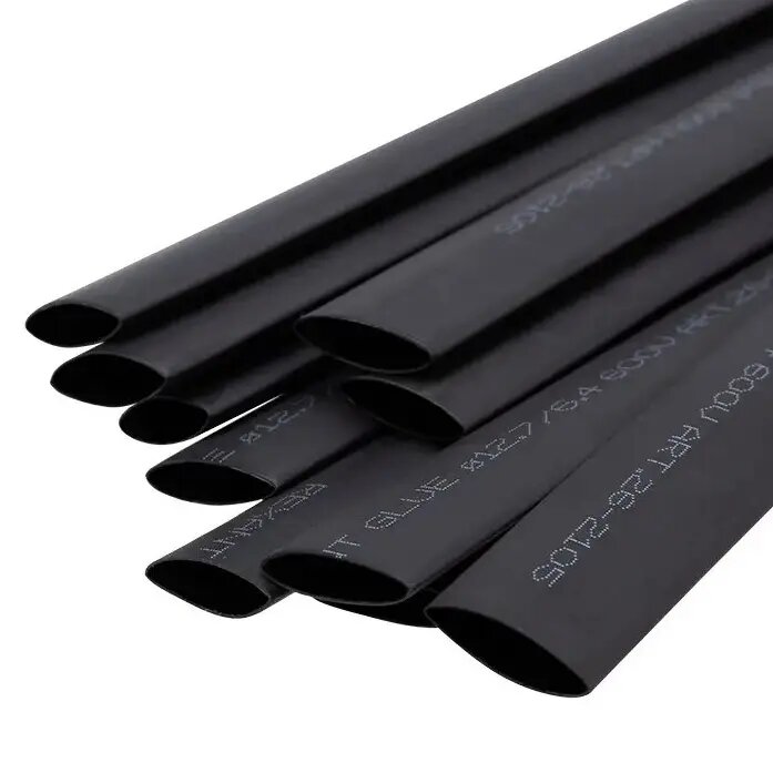 Набор Термоусаживаемая трубка двухстенная клеевая 15,9/7,95 мм черная, 1 м, Rexant {26-2106} (2 шт)