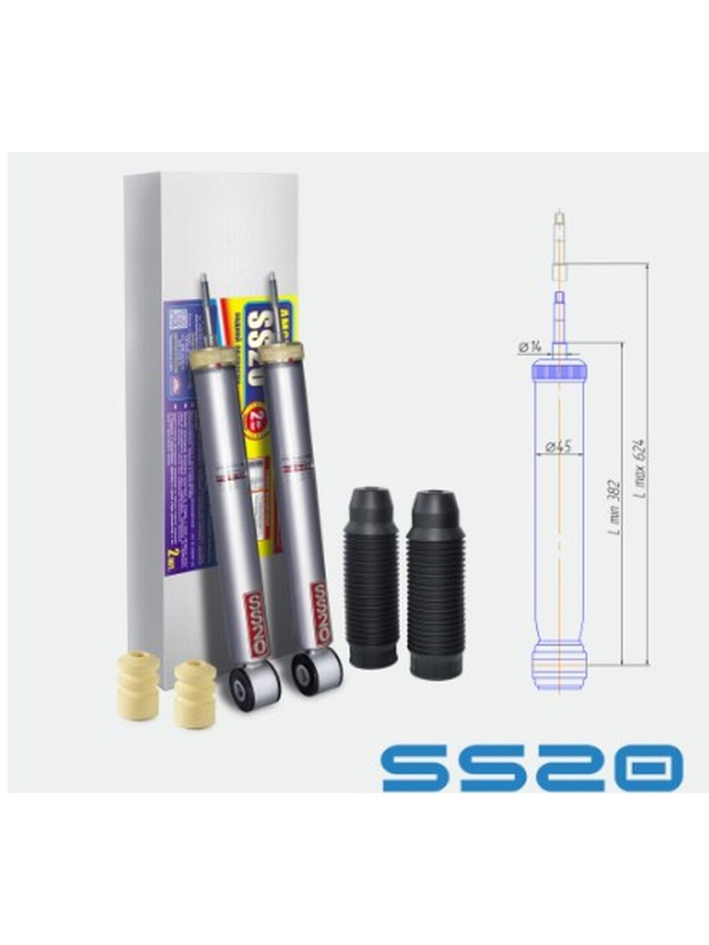 Амортизатор задней подвески "LADA Largus, Renault Logan" "SS-20" "Стандарт" (2 шт.)